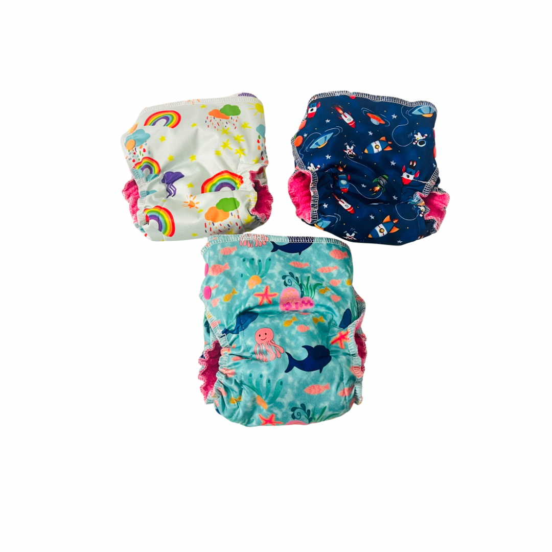 Mini Diapers -15% Discount COMBO OF 3 assorted prints – BIBE BABY